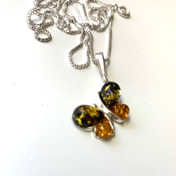 Jewelry | Tri Color Baltic Amber Beautiful Butterfly Pendant | Poshmark